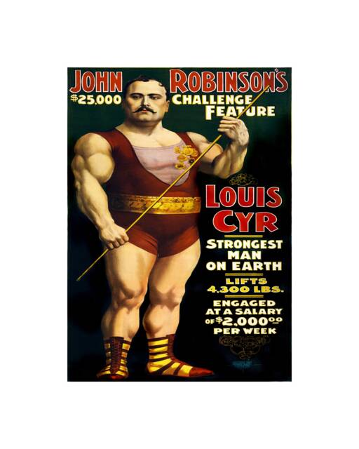 Decoration Poster.louis Cyr.strongest Man.bodybuilder & Physiculturist ...