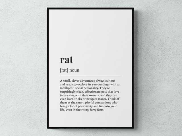 Rat Funny Definition Pet Gift Wall Art Print by Etsy | ufurnish.com