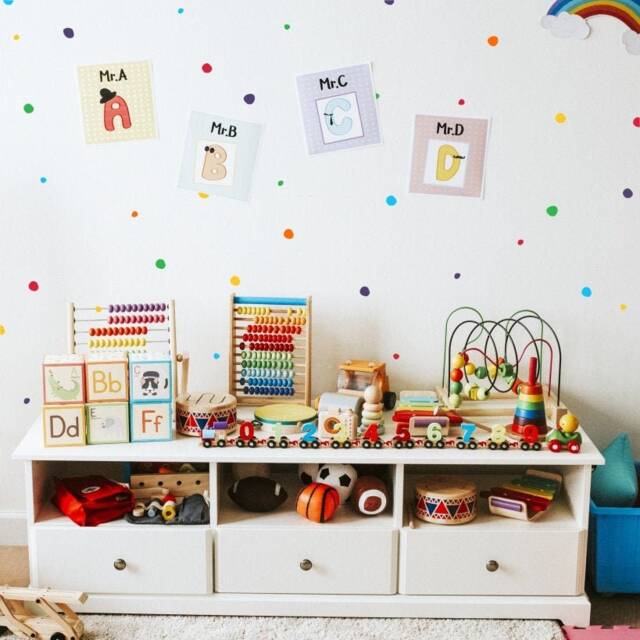 Irregular Polka Dot Wall Stickers, Hand Drawn Dots Decals, Dalmatian ...