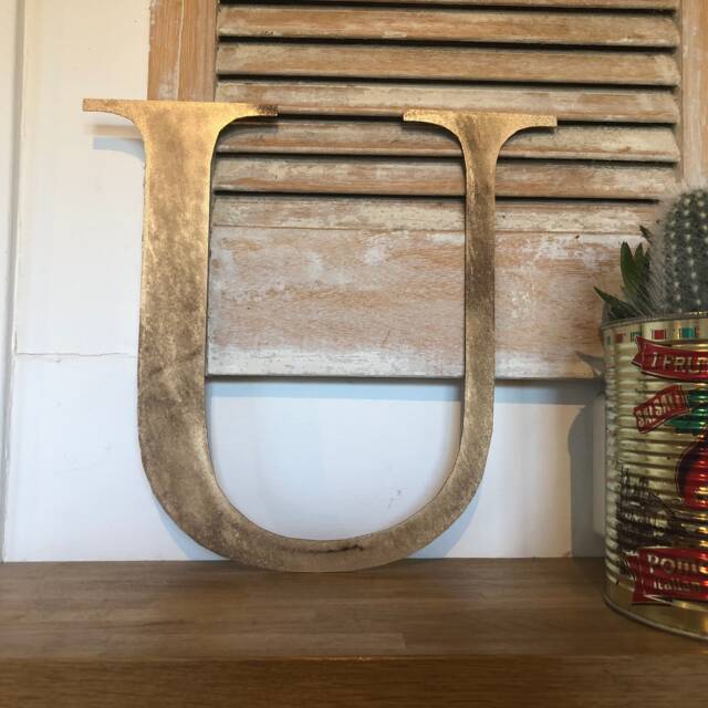 Gold Metal Letter U/Personalised Gift Vintage Letters Rustic Signage ...