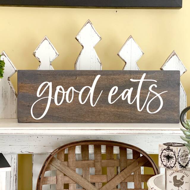 Farmhouse Kitchen, Dinning Room Sign, Good Eats, Wall Hanging, Shelf ...