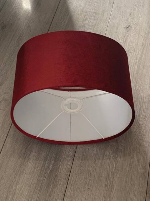 New Luxury High Quality Dark Red Velvet Fabric Lamp Shade Oval Shape by ...