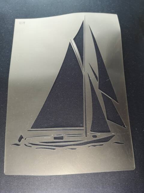 Boat Stencil, Flexible, Reusable, 125 Micron, Wall Decor, Home Decor, Furniture Painting, Card ...