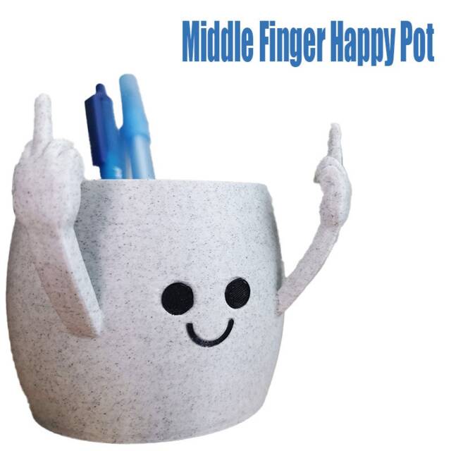 Middle Finger Happy Pot - Planter 3D Printed Plant Collectable by Etsy ...