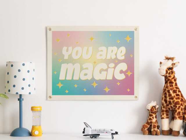 You Are Magic Felt Poster Banner - Inspirational Unicorn Wall Art Print ...