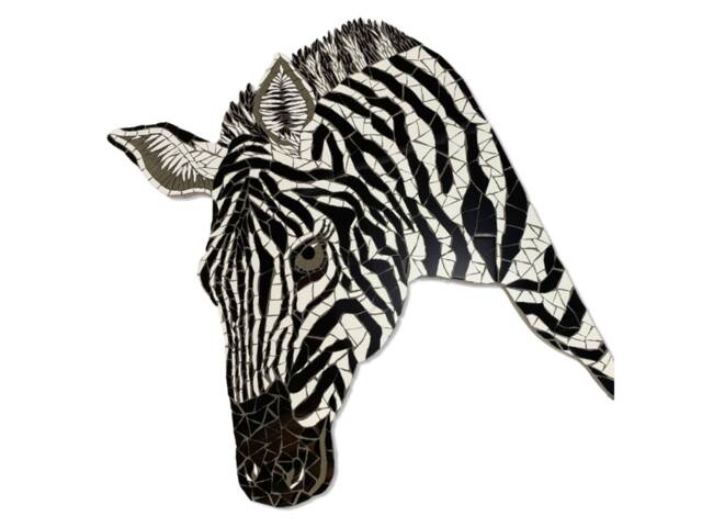 Zebra Mosaic Painting, Large Wall Art, Oversized Head Decor, Hanging ...