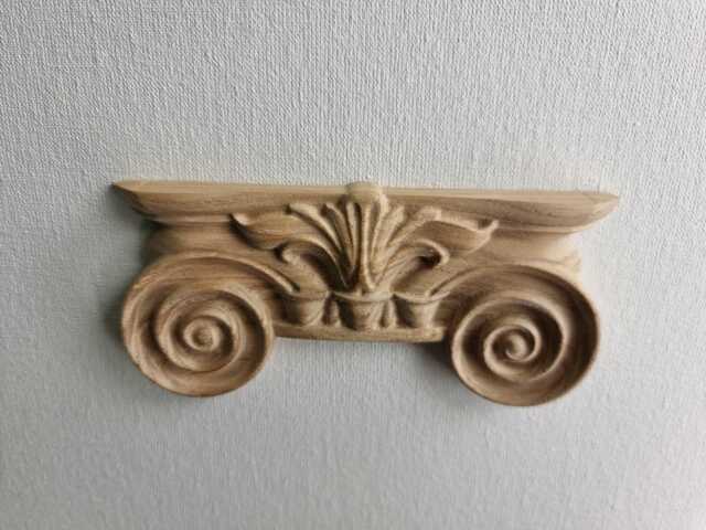 Hand-Carved Ionic Wood Capital - Decorative Accent For Columns ...