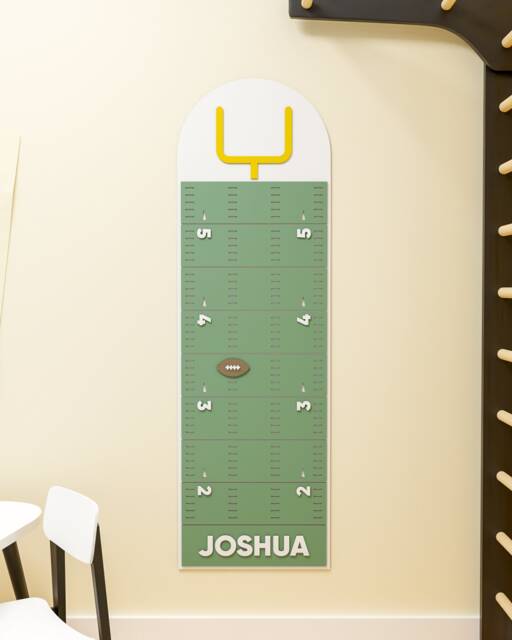 American Football Theme Growth Chart, Boy Sports Nursery Decor, Kids ...