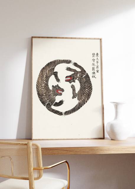 Vintage Japanese Art, Tigers Print, Taguchi Tomoki Poster, Traditional ...