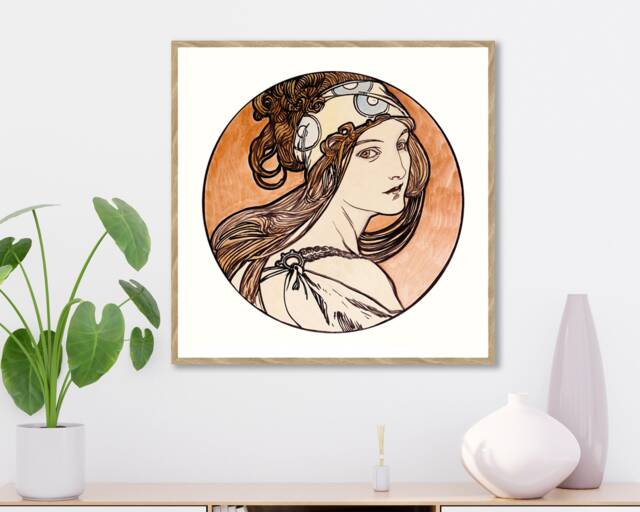 Framed Print - Alphonse Mucha Art Deco Exhibition Poster Nouveau Wall D ...