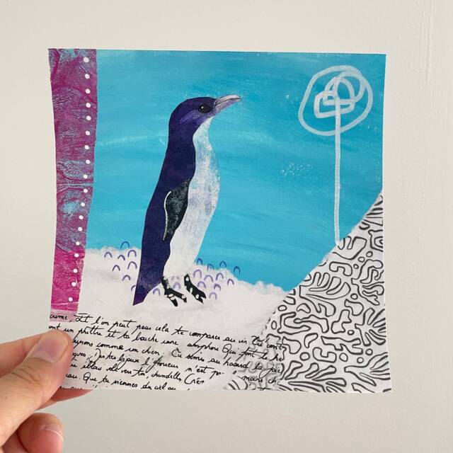 Mini Collage Original, Colorful Unique Abstract Hand Painted Art, Small ...