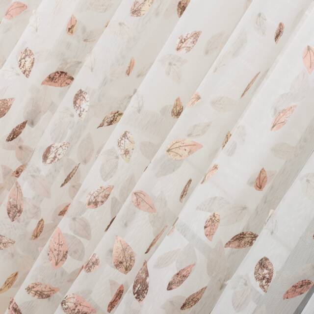 Leaf Pattern Sheer Curtains Bohemian Semi-Linen Tulle - Custom Size by ...
