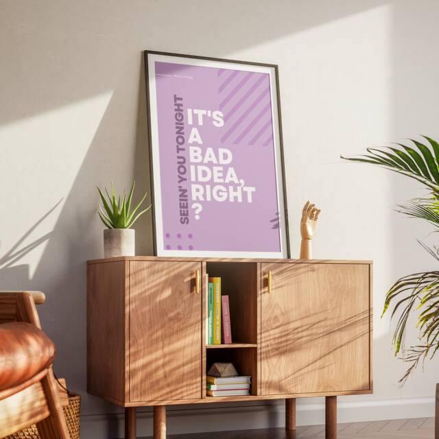 Bad Idea Right? Typography Poster Olivia Rodrigo Song-Inspired Gloss ...