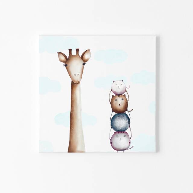 Giraffe Nursery Print, Baby Giraffe, Safari Animals Wall Art, Boy ...