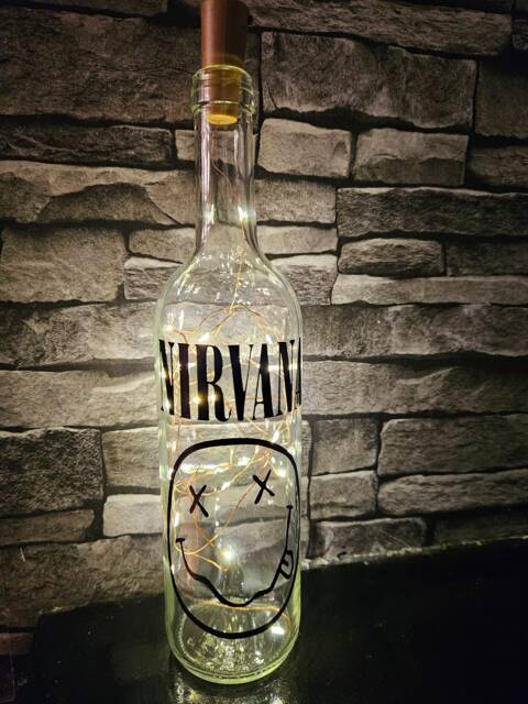 Nirvana Inspired Design Decorative Led Light Up Bottle, Unique Table ...