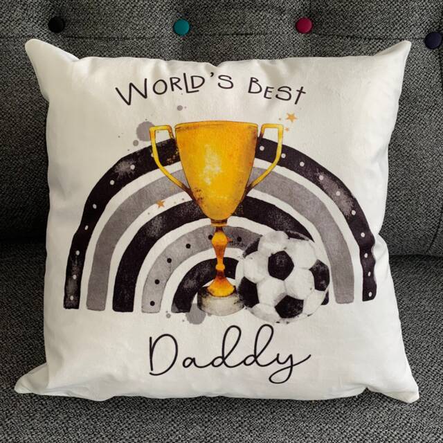Daddy Football Cushion, World Best Dad, Fathers Day Gift, Dad Present ...