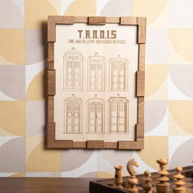 Wooden Doctor Who Tardis Wall Decor - Timeline Police Box Vintage Tv ...