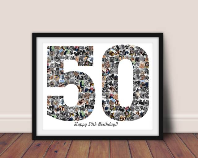 Number Photo Collage. 50Th Birthday, Collage Of Photos. Gift. Your ...
