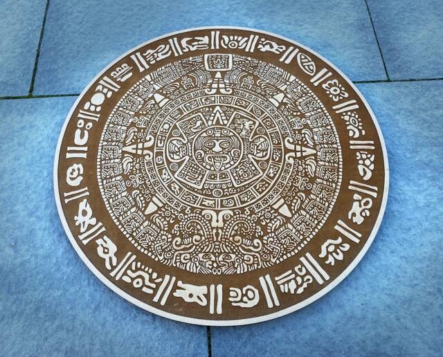 Ethnic Mayan Empire Mdf Calendar - Laser Cut Engraved Piedra Del Sol Or ...