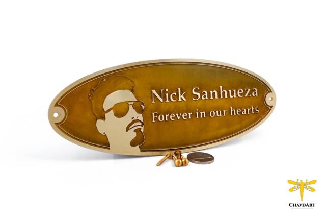 Oval Brass Badge, Name Plaque, Memorial Nameplate, Bench 100% Solid ...
