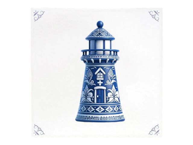 Lighthouse, Tile, Delft Blue, Kitchen Bathroom Wall Art, Kitchen, Home ...