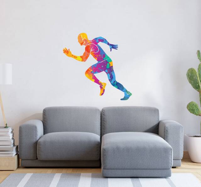 Track Runner Wall Sticker, Marathon Gifts, Art - Thevinylcreations by ...