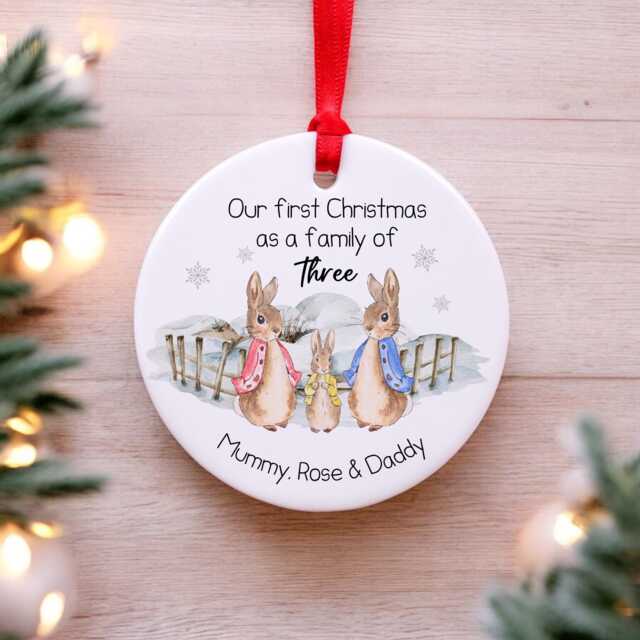 Personalised Peter Rabbit Family Christmas Ornament - First As A Of ...