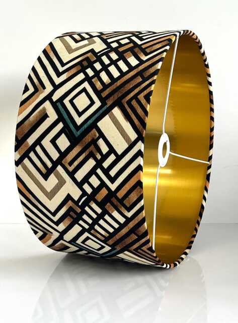 Handmade By Order Luxury Brown Beige Wooden Patterned Velvet Geometric ...