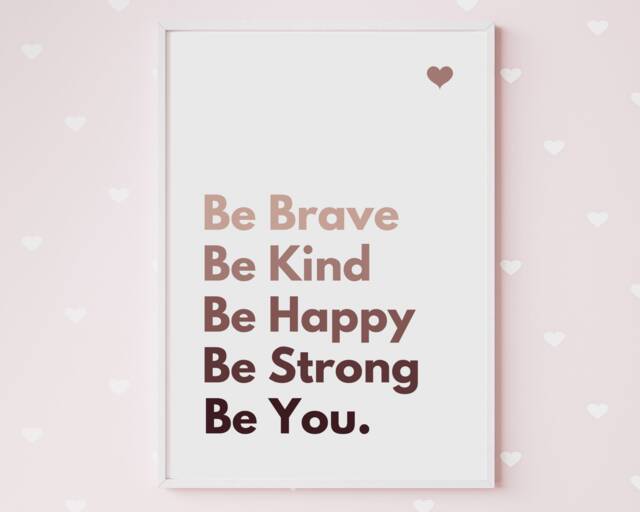 Be Brave - Kids Affirmation Print Nursery Wall Decor Inspiration ...