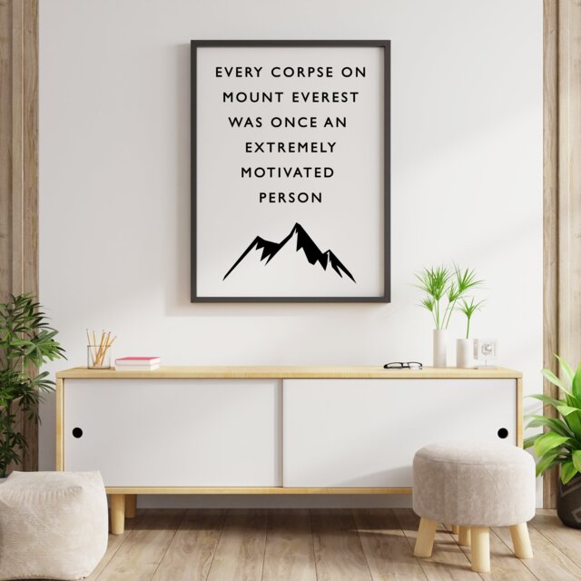 Mount Everest Quote Poster Motivational Hiking Art Print by Etsy ...