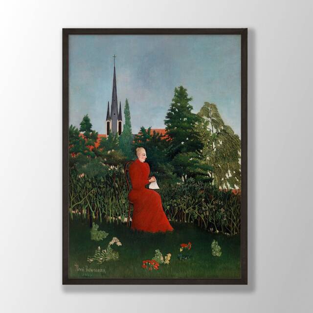 Henri Rousseau Print - Portrait Of A Woman in Landscape 1893, Poster ...