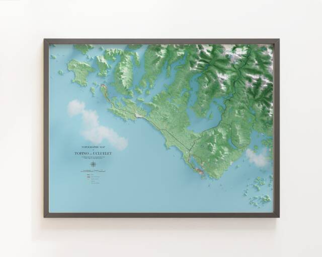 Tofino & Ucluelet - Topographic Map Shaded Relief by Etsy | ufurnish.com