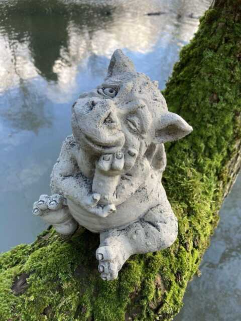 Reconstituted Stone Garden Cute Baby Thinking Dragon Statue by Etsy ...