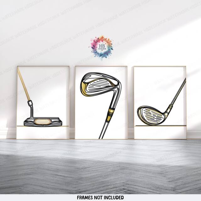Minimalist Golf Prints - Set Of 3 Golfing Posters - Gift For Lover ...