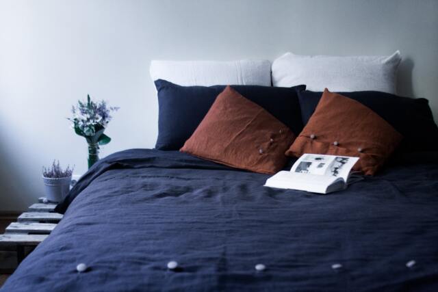 Deep Blue Linen Duvet Cover Soft Rustic Farmhouse Bedding by Etsy ...