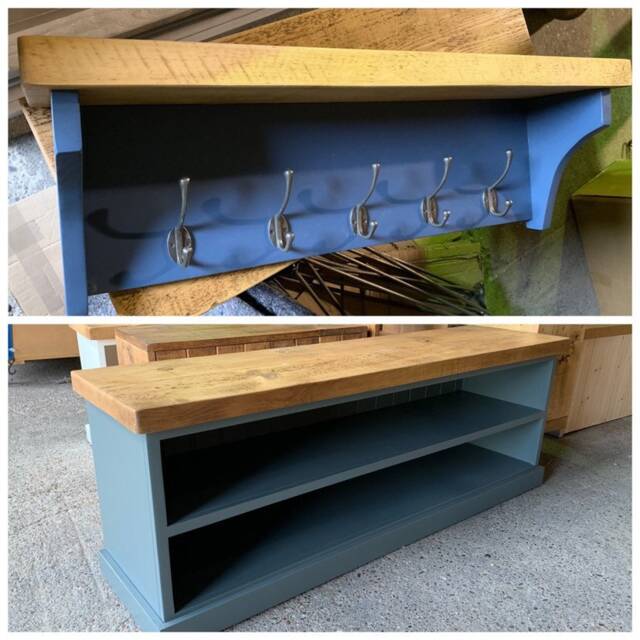 Shoe Rack & Coat Hooks Package Hallway Mudroom Bootroom Porch Bench ...