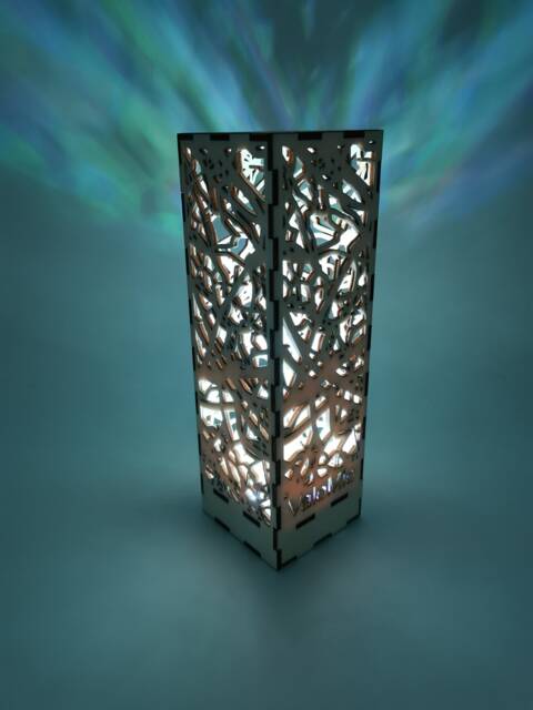 Lasered Led Rgb Table Lamp Made Of Cardboard Wood by Etsy | ufurnish.com