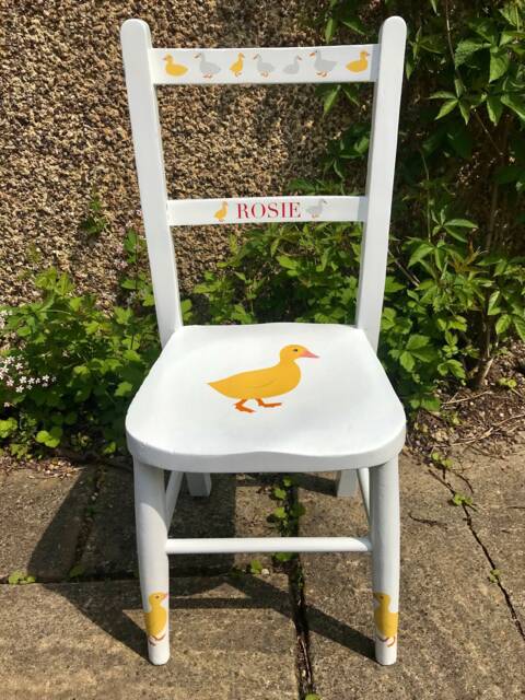 Ducks Theme Children's Personalised Vintage Wooden School Chair by Etsy ...