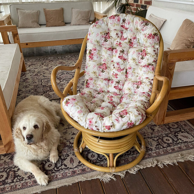 Rocking Chair Cushion - Rattan Cushion Ottoman Swivel Chair Rocker Set ...