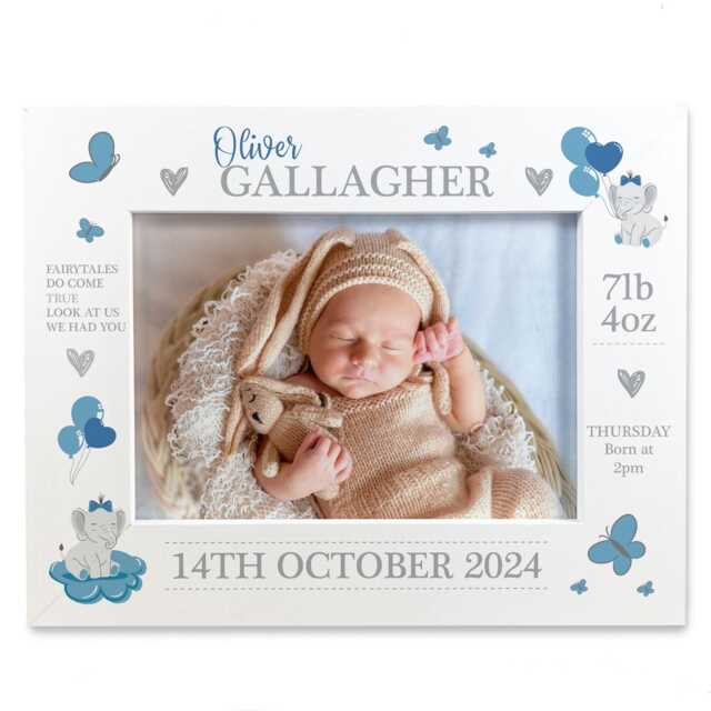 Beautiful Photo Frame Of Baby Boy Personalised With Birth Details ...