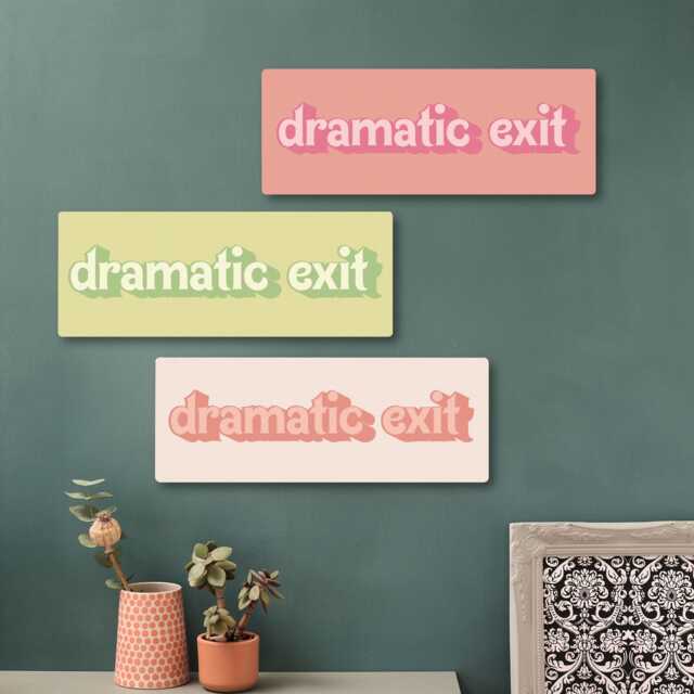Dramatic Exit Wooden Wall Art. A Great Hallway Sign, Custom Sign For An ...