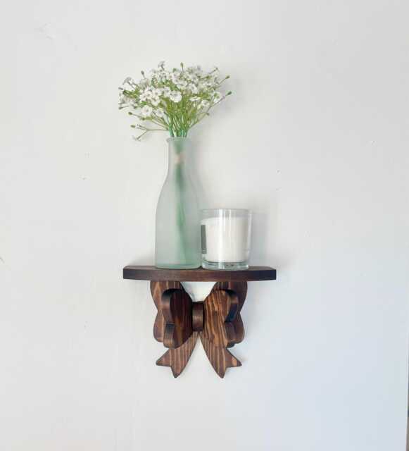 Bow Wall Shelf - Floating For Nursery, Bedroom, Or Entryway Solid Wood ...
