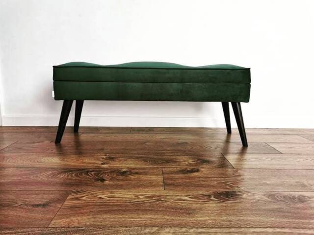 Bench With Storage From Rossi Furniture Bottle Green Piping, Decorative ...