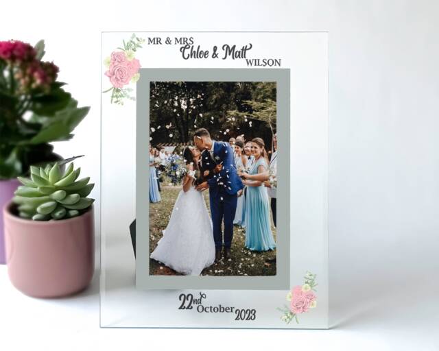 Wedding Gift, Personalised Mr & Mrs Photo Frame, Our Day Keepsake Newly ...