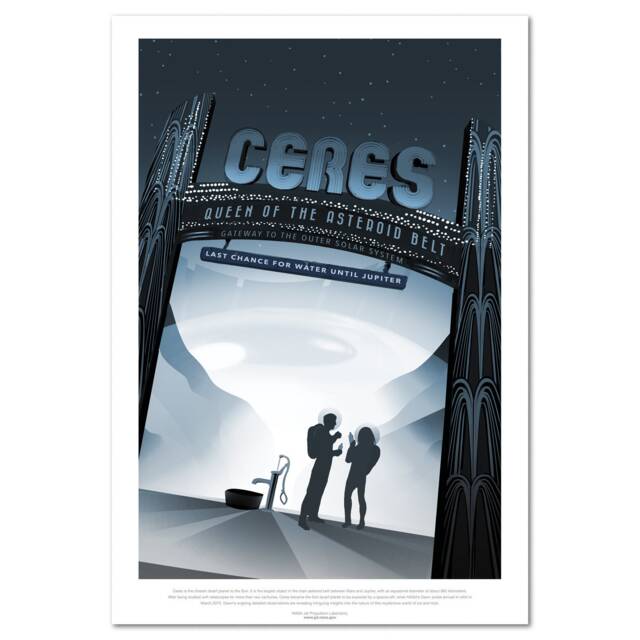 Nasa Space Poster, Retro Wall Art, Travel Poster - Ceres Asteroid Print ...