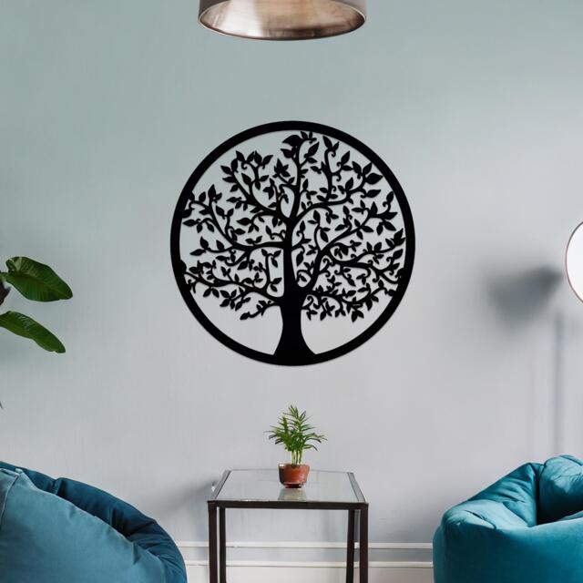 Intricate Wooden Tree Of Life Wall Art, Round Decor, Modern Hanging ...
