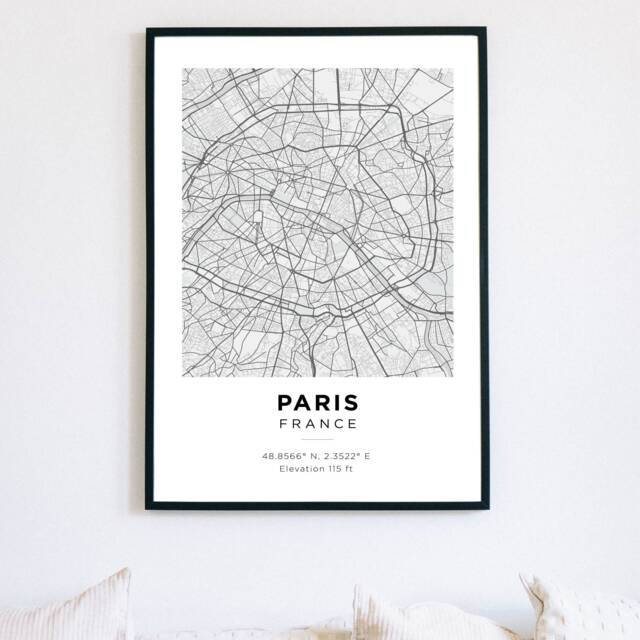 Digital Download Custom City Map, Printable Wall Art For Home Decor ...