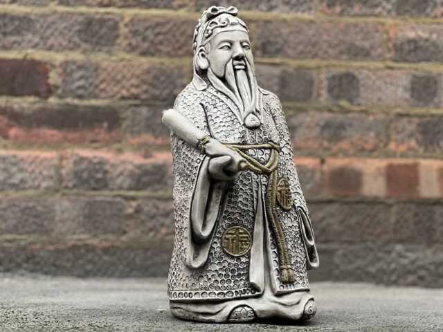 Handmade Chinese Wise Elder Decor Concrete Man Statue Outdoor Feng Shui ...