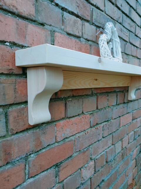 Joinery Grade L Shelf With Corbels I Handmade Wooden Mantel Shelf ...