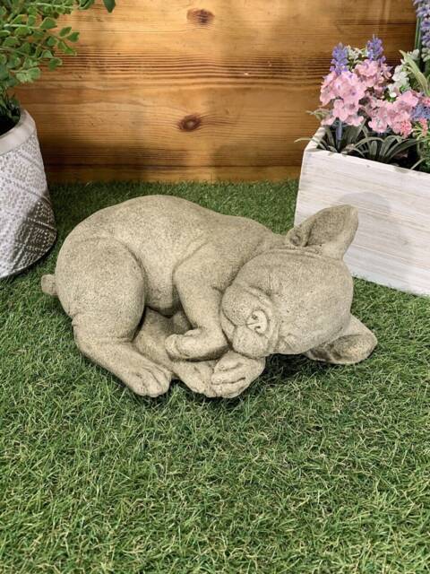 Stone Garden Lying Frenchie French Bulldog Dog Puppy Ornament Statue by ...